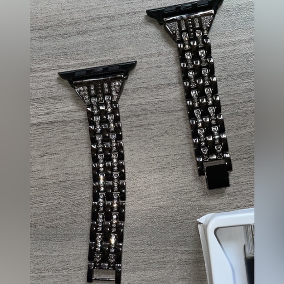 Accessories | Black W Diamond Accent Apple Smart Watch Set | Poshmark